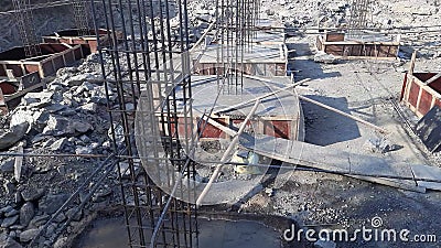 Footing or Raft of a Building is Cast with Concrete and Waiting for ...