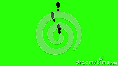 Footsteps Appearing and Disappearing on a Green Screen Stock Video ...