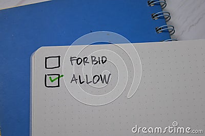 Forbid And Allow Write On A Book. Supported By An Additional Services ...