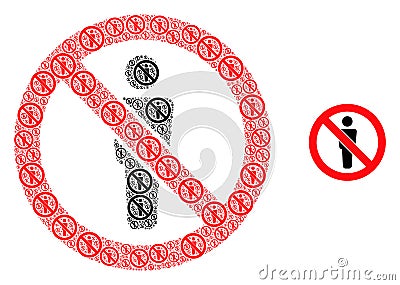 Forbidden Man Figure Recursion Icon Collage Vector Illustration ...