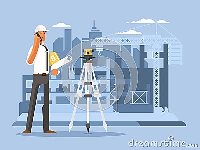 Foreman On Construction Flat Design Cartoon Vector | CartoonDealer.com ...