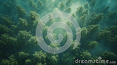 Forest Bathing In Sunlight: Aerial Perspective Of Cedar Trees With ...