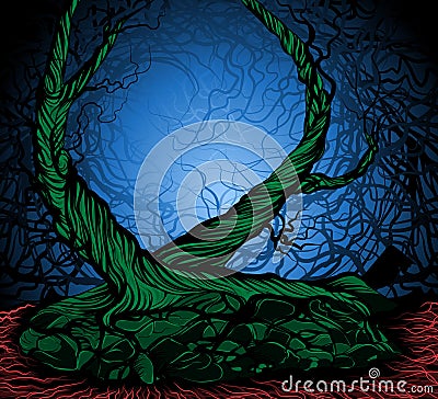 Forest Maze Hand Drawing Vector Illustration | CartoonDealer.com #75520111