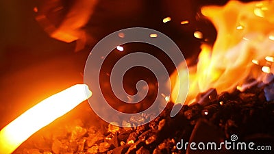 Forging a Swords with Fire Sparks Stock Footage - Video of blacksmith ...