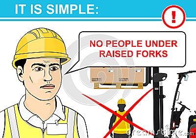 Forklift Safety. Cartoon Vector | CartoonDealer.com #87178821