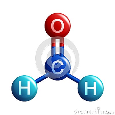 Formaldehyde Molecular Structure - 3D Icon Cartoon Vector ...