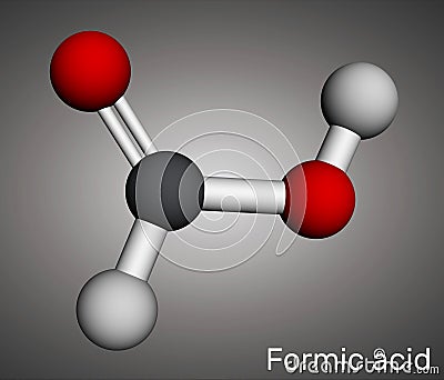 Formic Acid, Methanoic Acid CH2O2 Molecule. Molecular Model. 3D ...
