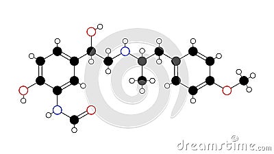 Formoterol Molecule, Structural Chemical Formula, Ball-and-stick Model ...