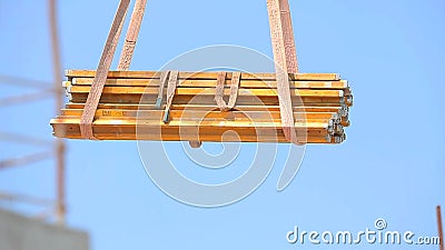 The Formwork is Lifted on a Crane. Formwork for Creating Reinforced ...