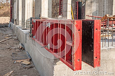 Formwork Panels And Crane At Industrial Royalty-Free Stock Photo ...