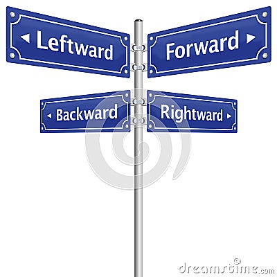 Forward Back Left Right Street Signs Stock Vector - Image: 51075615