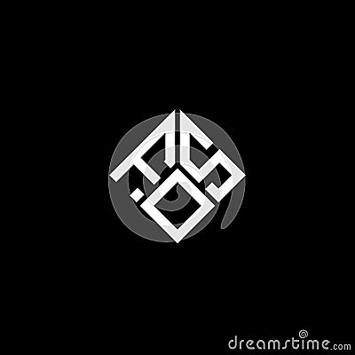 FOS Letter Logo Design On Black Background. FOS Creative Initials ...
