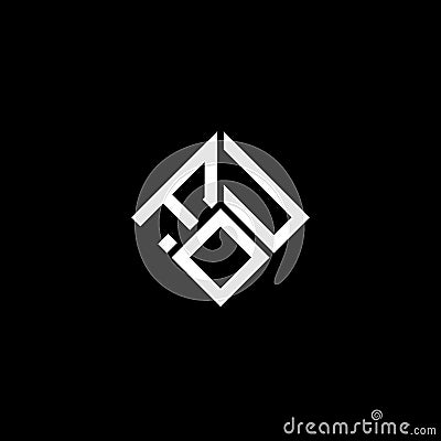FOU Letter Logo Design On Black Background. FOU Creative Initials ...