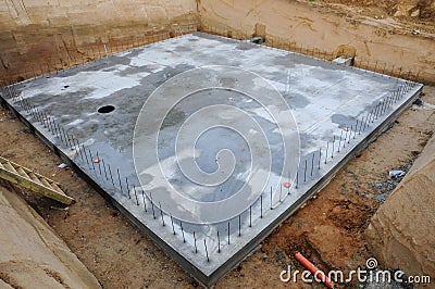 Foundation Plate Of A New Building Stock Photo - Image: 45639502
