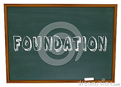Foundation Word Chalkboard Learn Business Principles Start Basis Stock ...