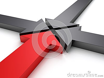 Four Arrows Pointing In One Center Direction Royalty-Free Stock Photo ...