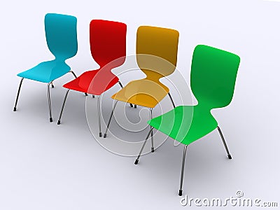 Four Chairs In A Row Royalty Free Stock Images - Image: 4646139
