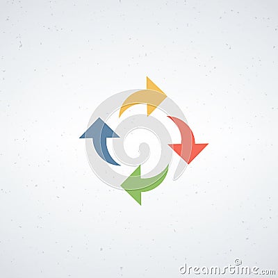 Four Circular Arrows, Loading, Refresh, Sync Concept Vector Icon. Infographic Circles. Stock ...