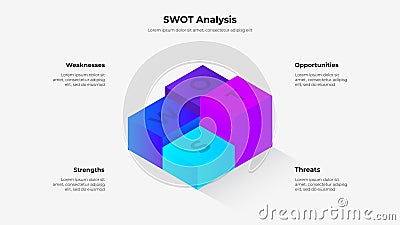 Four Isometric Cubes For SWOT Infographic Stock Photo | CartoonDealer ...