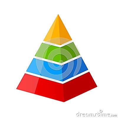 Four Part Pyramid Diagram Vector Illustration | CartoonDealer.com #76536810
