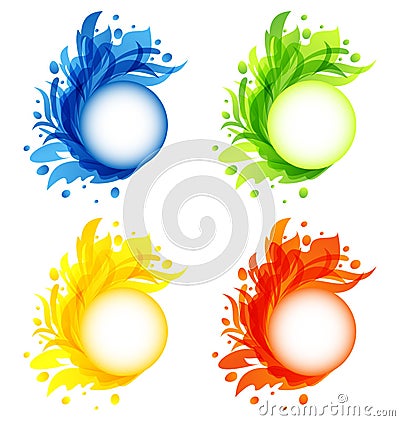 Four Seasonal Flourish Colorful Frames Isolated Royalty Free Stock ...