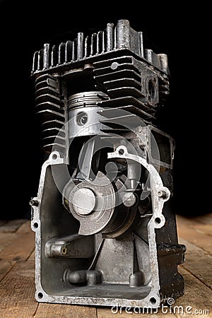 A Four-stroke Gasoline Engine In Section. The Interior Of A Single ...