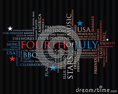 Fourth Of July Words Royalty Free Stock Image - Image: 4753686