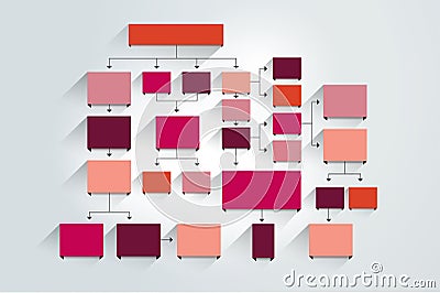 Fowchart, Chart, Scheme, Diagram, Template, Infographic. Cartoon Vector ...