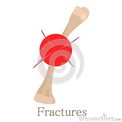 Fracture Bone Icon, Cartoon Style | CartoonDealer.com #95714309