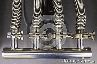 Fragment Of A Complex Connection Of Many Steel Tubes And Wires Between ...