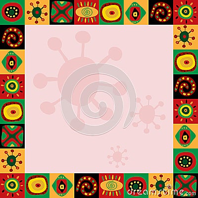 Frame With Abstract Pattern In African Style Stock Vector - Image: 40967870