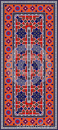 Frame Border With Red Background In Sindhi Ajrak Style, Illustration ...