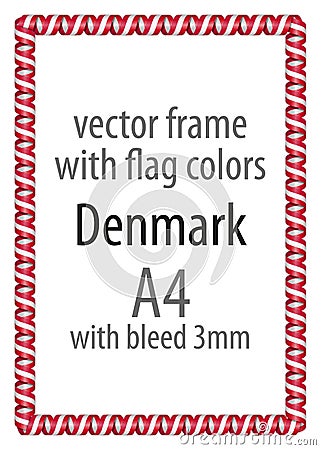 Frame And Border Of Ribbon With The Colors Of The Denmark Flag Vector ...