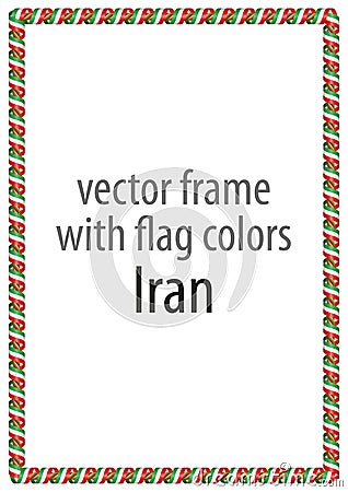 Frame And Border Of Ribbon With The Colors Of The Iran Flag Stock ...