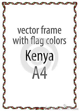 Frame And Border Of Ribbon With The Colors Of The Kenya Flag Stock ...