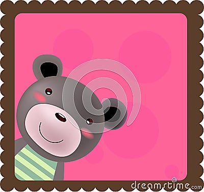 Frame With Teddy Bear Cartoon Vector | CartoonDealer.com #11270329