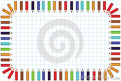 Framework From Color Pencils On A Background In A Stock Photo ...
