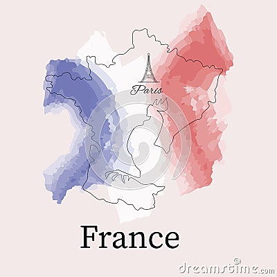 France 2024. Map Of France On The Background. Vector Illustration ...