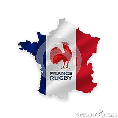 France Rugby Logo Map With Flag Stock Photo | CartoonDealer.com #291351876