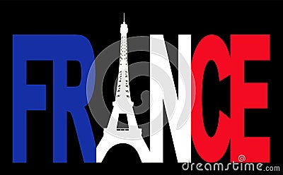 France Text With Eiffel Tower Royalty Free Stock Photography - Image ...