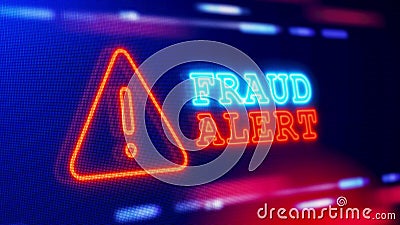 FRAUD ALERT Warning Alert Screen Loop Blinking Glitch Animation. Stock ...