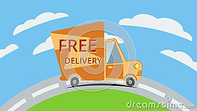 Free Delivery Van on Road. Animation. Stock Footage - Video of cargo ...