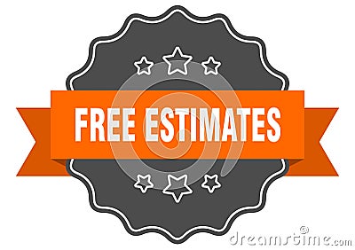 Free Estimates Label. Free Estimates Isolated Seal. Sticker. Sign ...