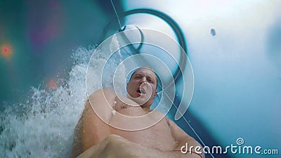 The Guy at the Extreme Water Slide in Slow Motion Stock Footage - Video ...