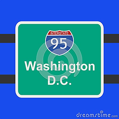 Freeway To Washington DC Sign Royalty Free Stock Images - Image: 8267059