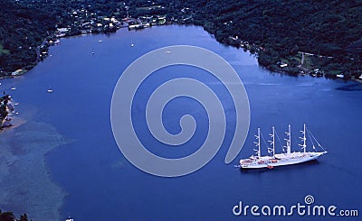 French Polynesia: Cook Bay With Cruise Ship Ankering On Moorea Island ...