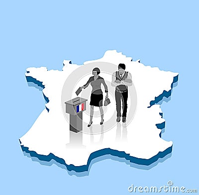French Voters Are Voting For Election Over A France 3D Map Cartoon ...