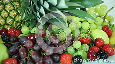 Fresh fruits stock video. Video of leaf, pear, dewberry - 46194861