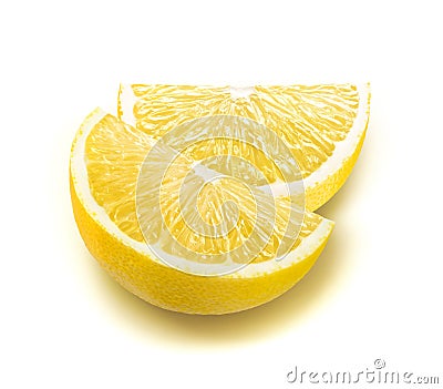 Fresh Lemon Quarter Slices Isolated On White Stock Photo - Image: 46886347
