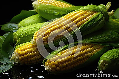 Fresh Sweet Corn Grains Separating From The Ear Of Stock Photography ...